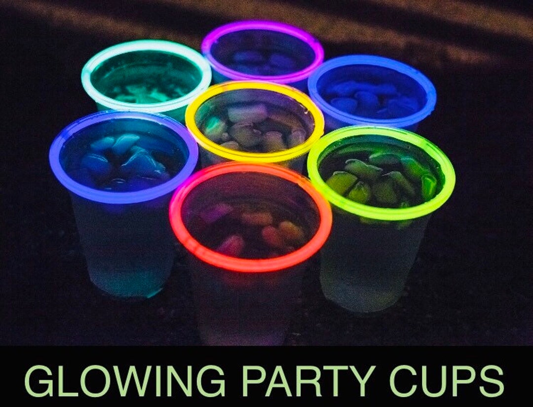 Glowing Party Cups, Glow Party, Glow Decor, Glow in the Dark - Etsy