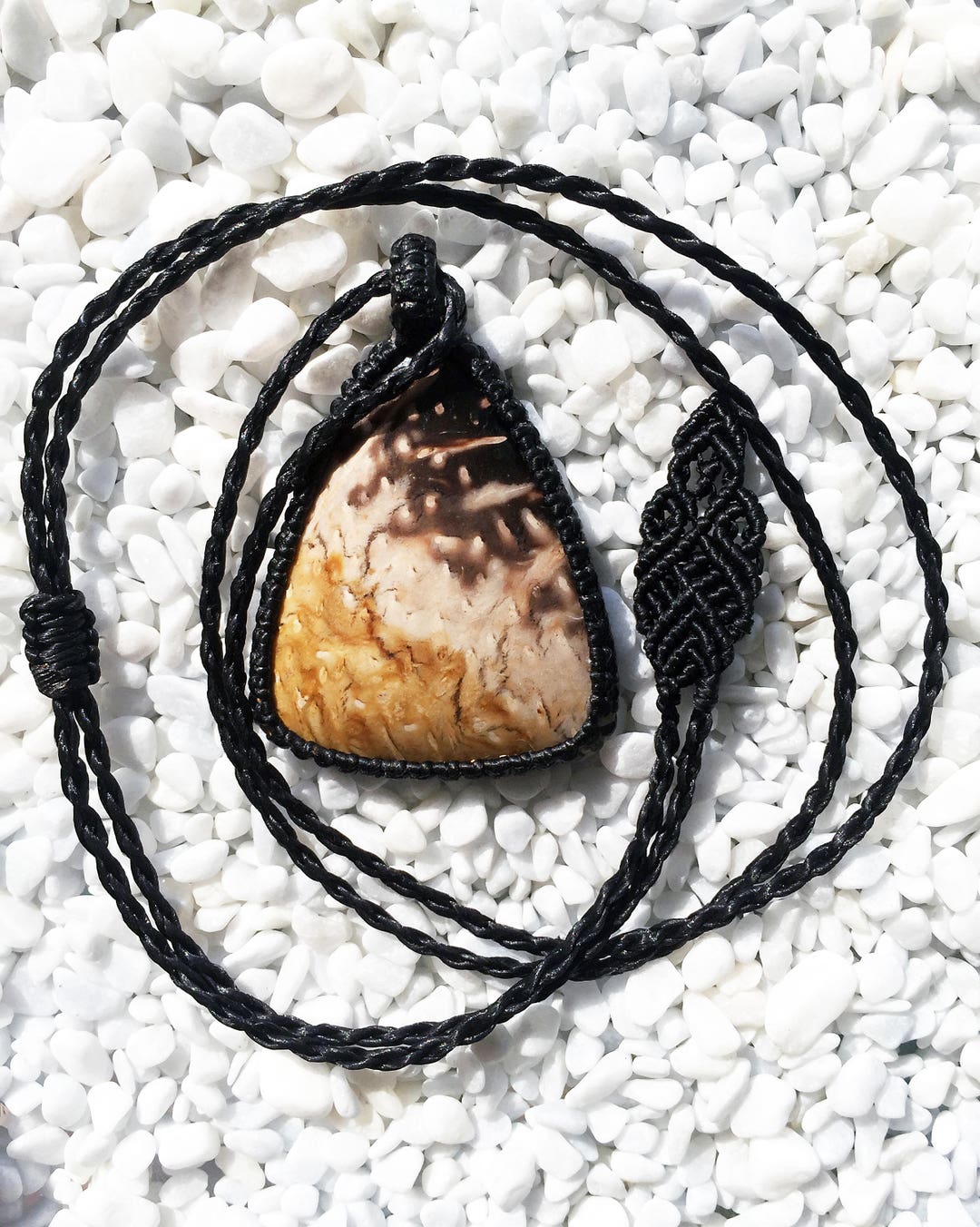 Indonesian Palm Root Pendant, Macrame Pendant - Etsy