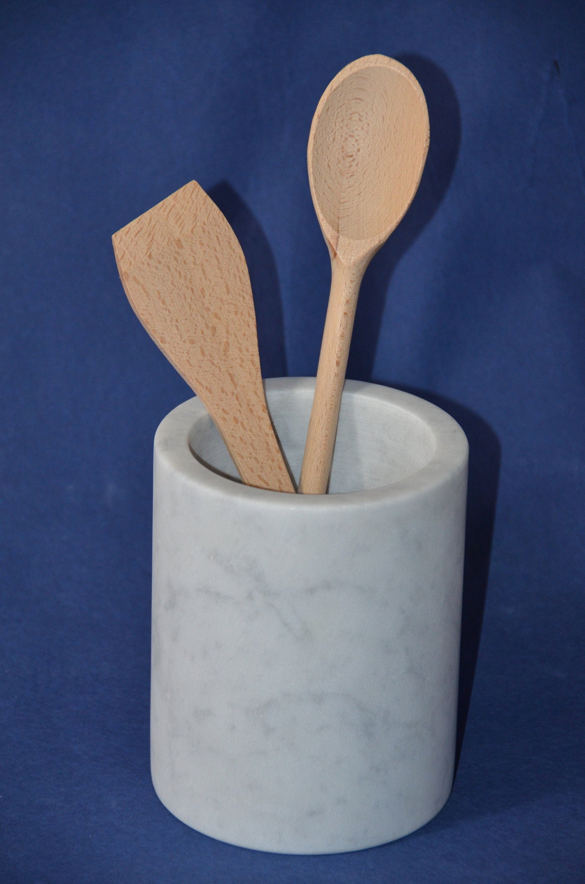 Marble utensil holder store