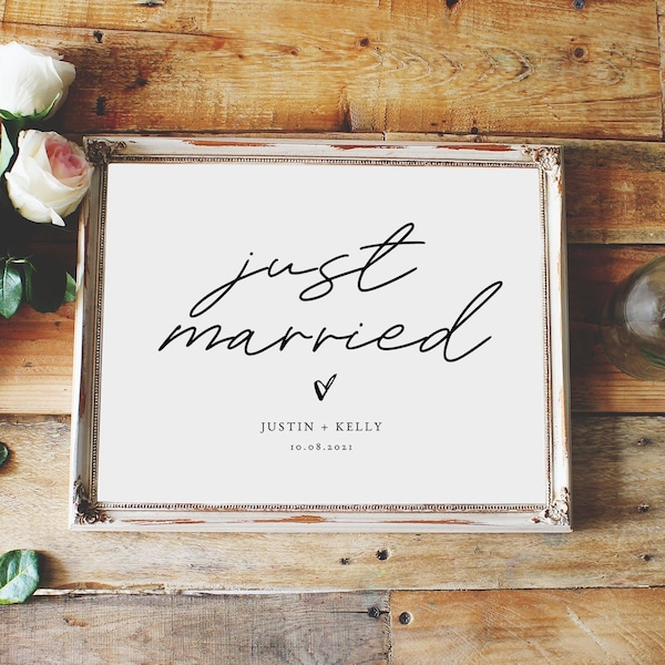 Just Married Sign - Etsy