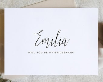 Custom Cursive Name Will You Be My Bridesmaid Bridesmaid - Etsy