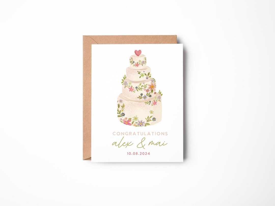 Congratulations Wedding Card, Custom Personalized Card, Wedding Gift ...