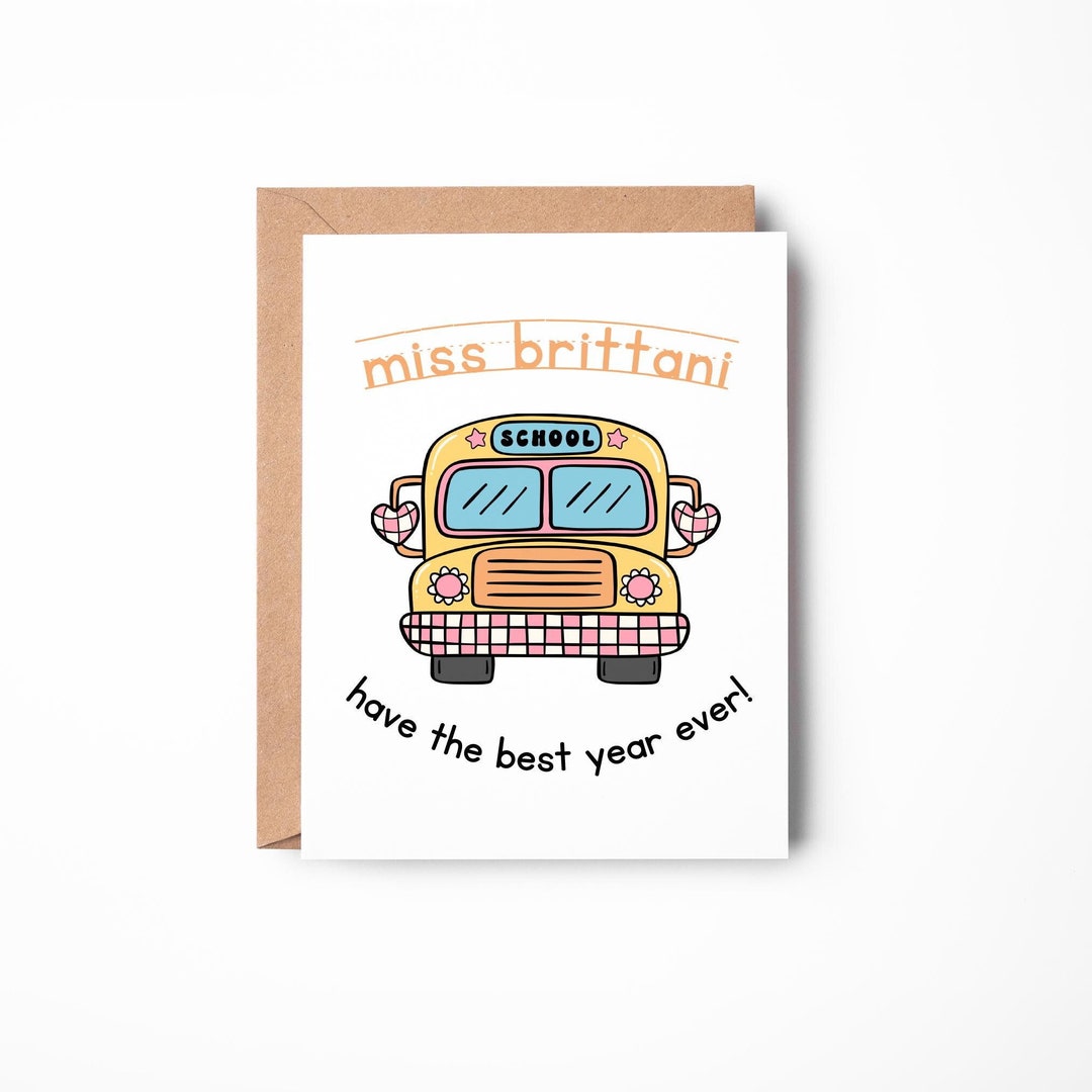 First Day of School Card, Cute Card for Teacher, Teacher Card, First ...