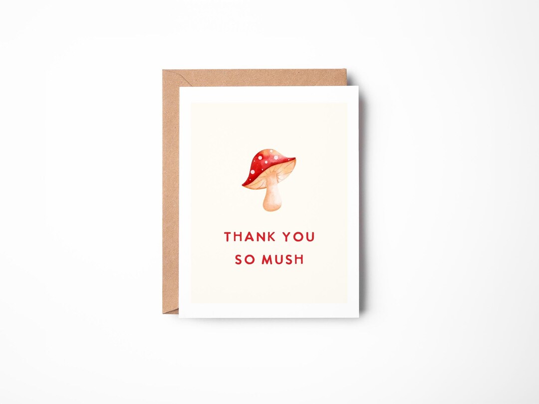 Thank You so Mush, Funny Thank You Card, Silly Card, Thank You Card ...