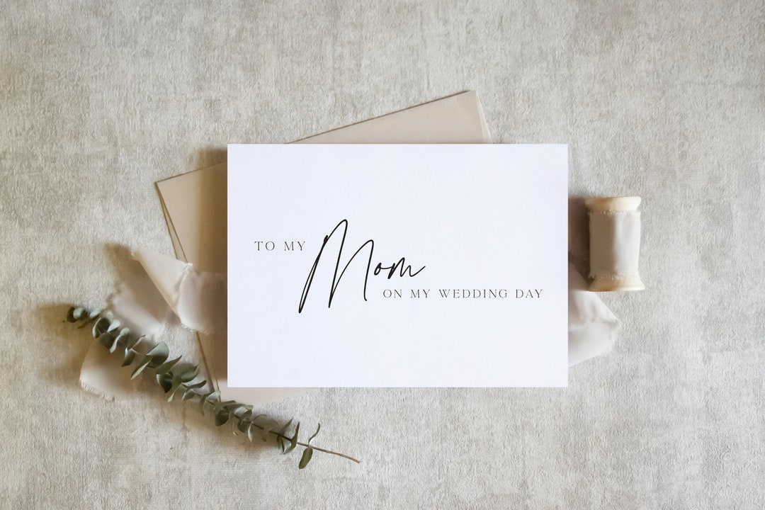 To My Mom on My Wedding Day Card, to My Mom Card, to My Mother Card ...