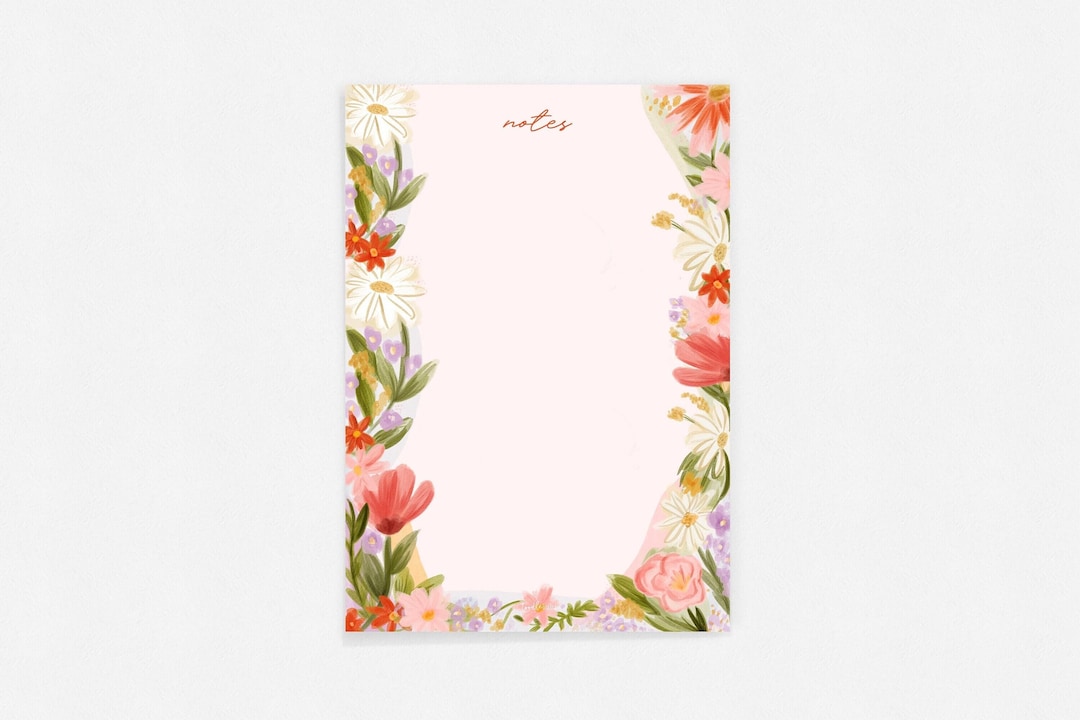 Summer Wildflowers Notepad, Floral Notepad - Etsy
