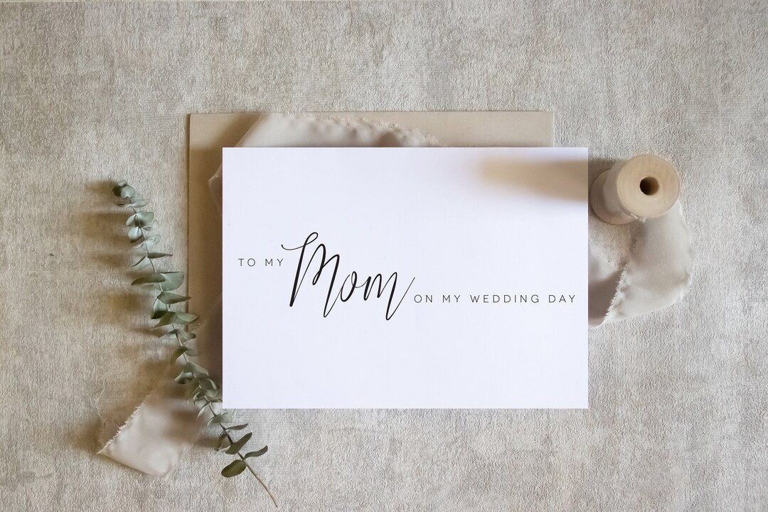 To My Mom on My Wedding Day Card, to My Mom Card, to My Mother Card ...