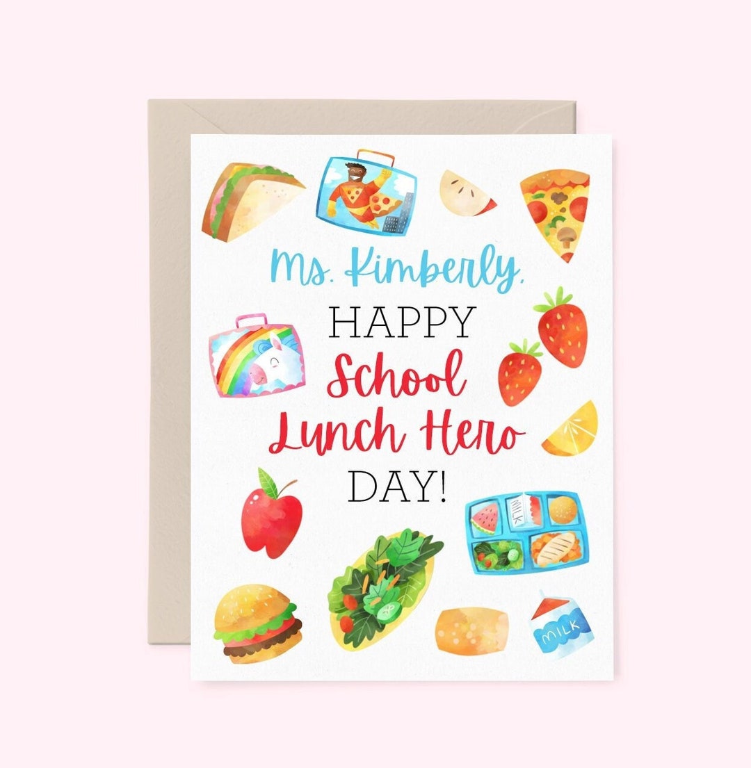 Teacher Appreciation Day Card, Lunch Lady Card, Lunch Person Card ...