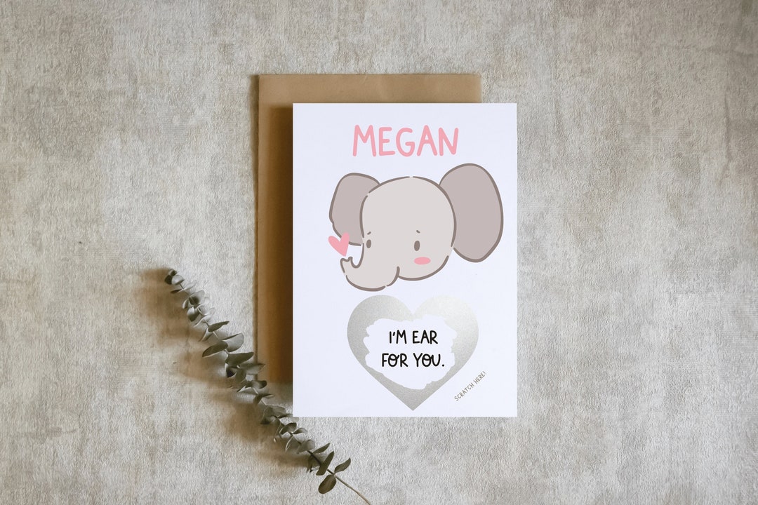 Cute Elephant Sympathy Card, Card for Friend, Cute Card for Friend ...