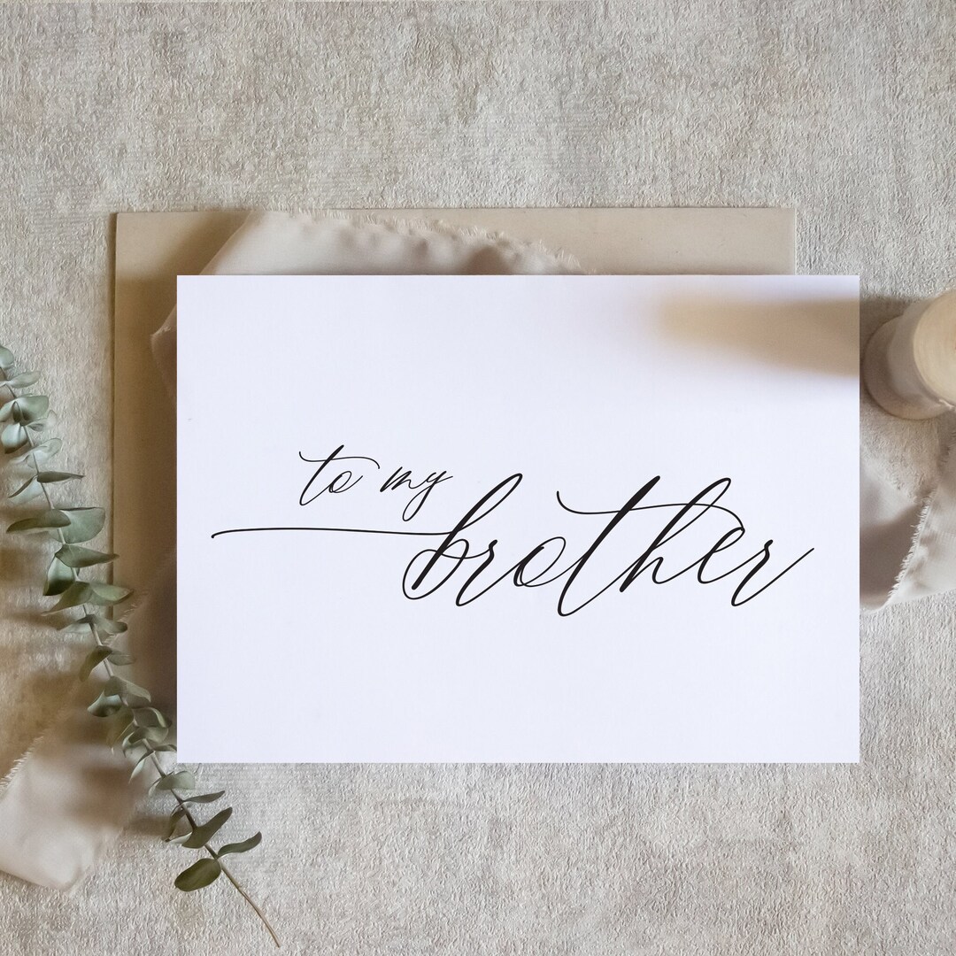 To My Brother on My Wedding Day Card, to My Brother Card, Brother ...