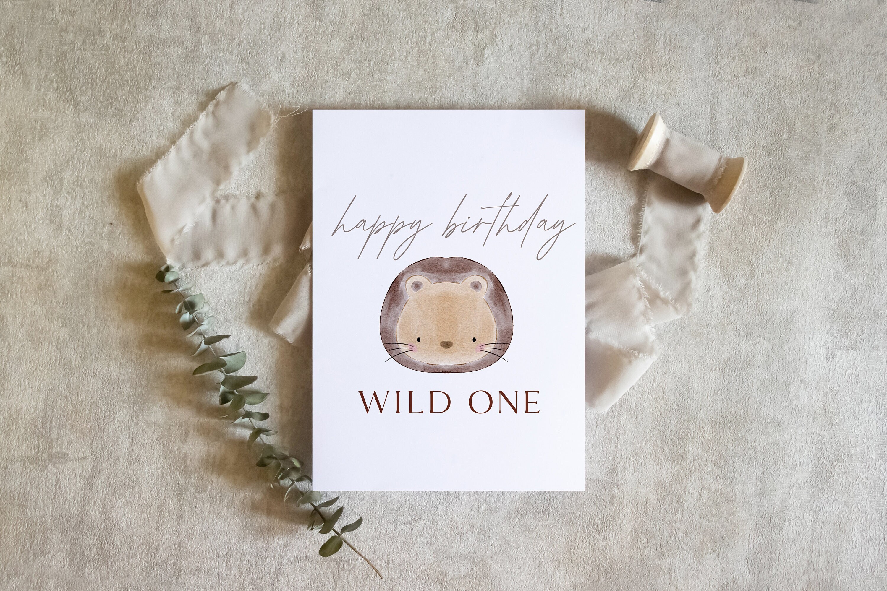 Happy Birthday Wild One, Animal Themed Birthday Card, Cute Birthday ...