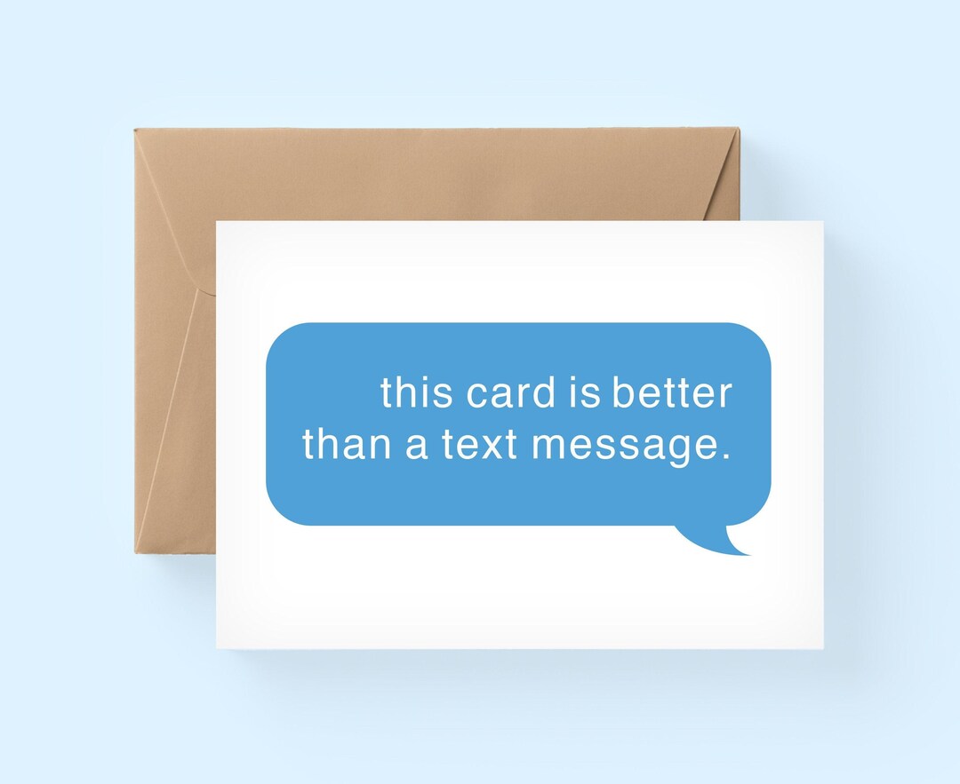 Better Than a Text Message Card, Funny Card, Best Friend Card, Miss You ...