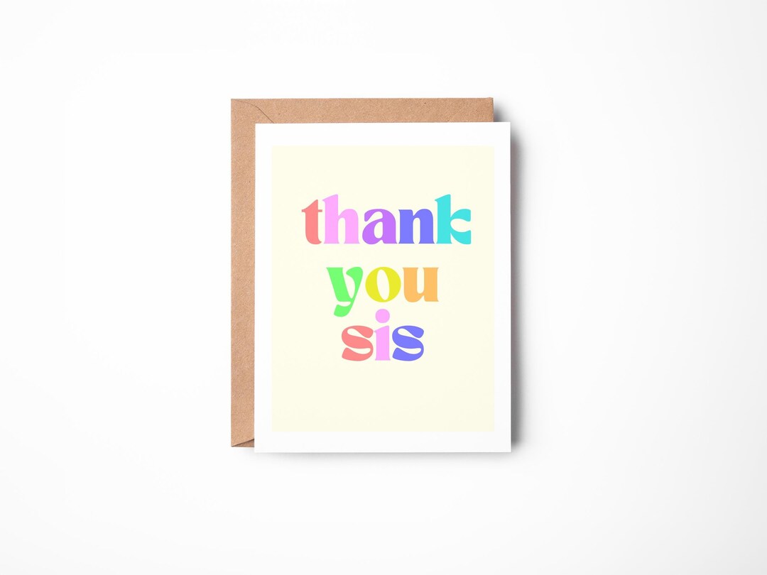 Sister Appreciation Card | Thank You Sis Greeting | Rainbow Thank You ...