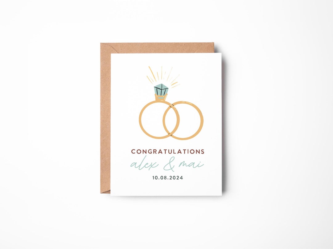 Congratulations Wedding Card, Custom Personalized Card, Wedding Gift ...