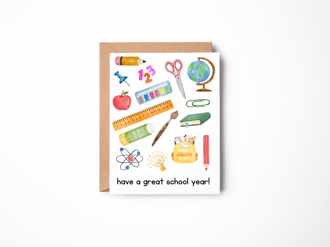 Have a Great School Year / First Day of School Card / Thank You Card ...