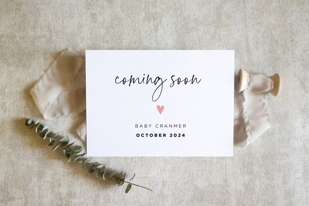 Coming Soon Pregnancy Announcement Card / Growing Family Card ...