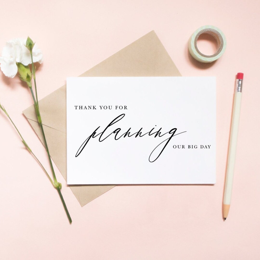 Thank You for Planning Our Big Day Wedding Planner Card - Etsy