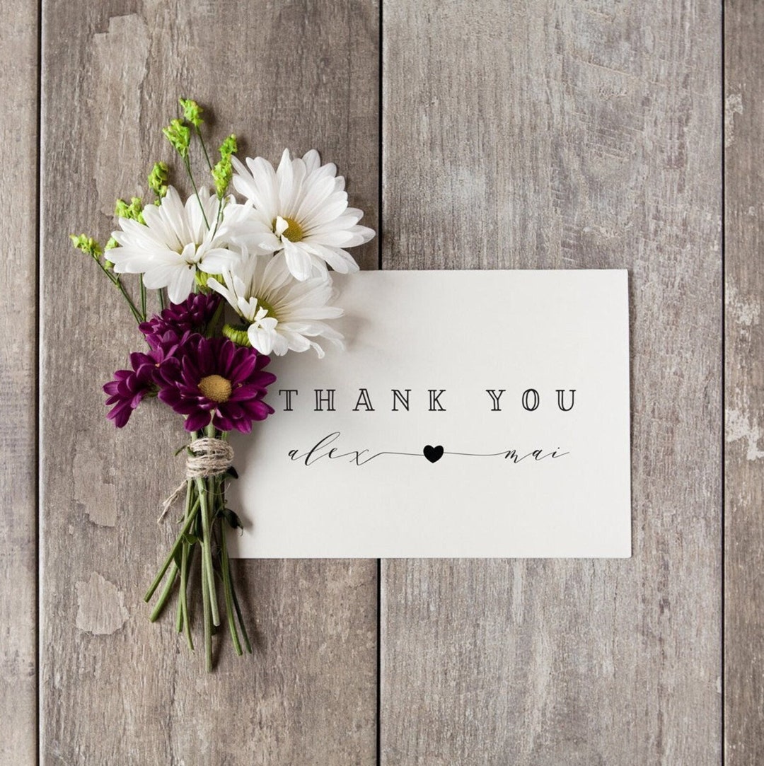 Pack of Thank You Wedding Cards, Thank You Gift Card, Newlywed Thank ...
