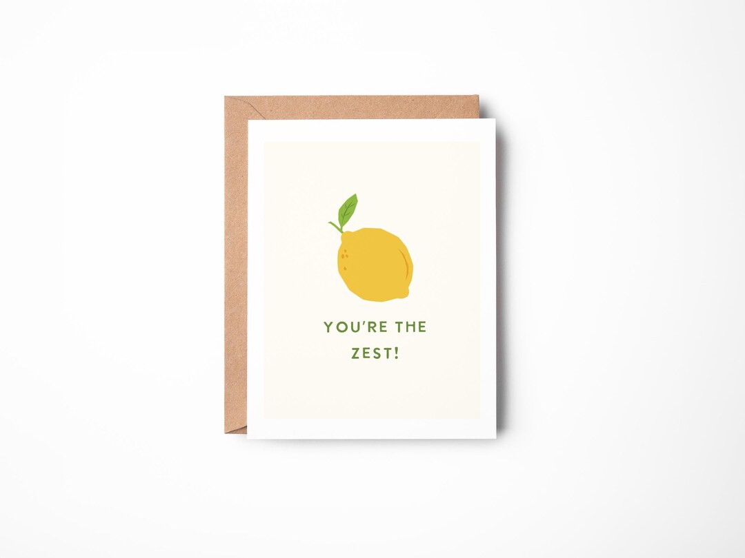 Funny Thank You Card | You’re the Zest | Cute Lemon Pun Card - Etsy