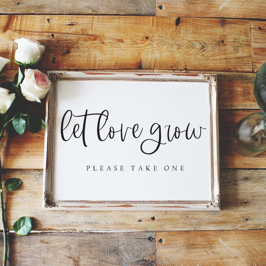 Let Love Grow Sign, Wedding Sign, Wedding Reception Sign, Wedding Seeds ...