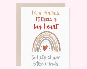 Teacher Gift, Teacher Tumbler, Takes a Big Heart to Teach Little Minds ...