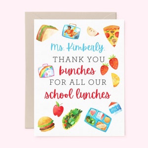 Teacher Appreciation Day Card, Lunch Lady Card, Lunch Person Card ...