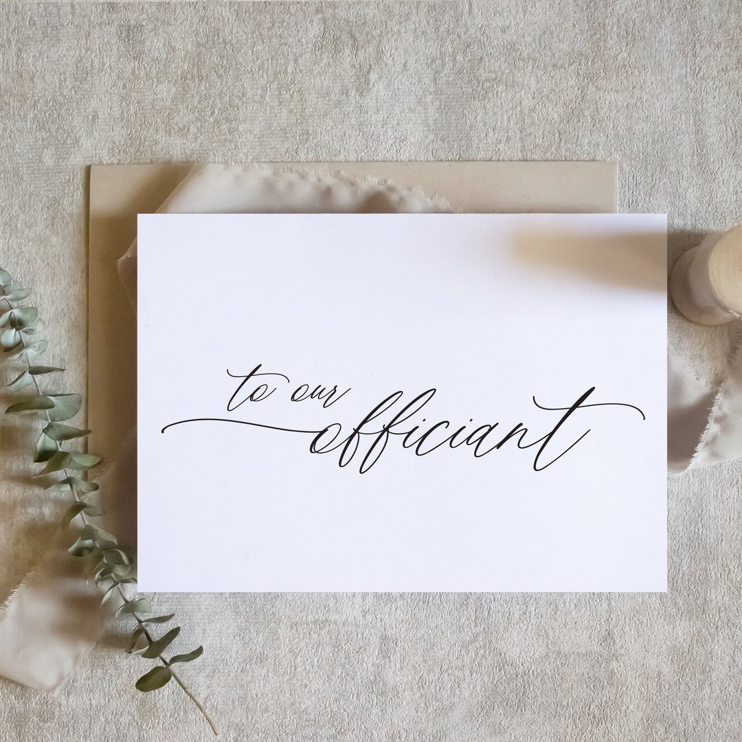 To Our Officiant Card, Thank You Officiant Card, Officiant Card, to Our ...