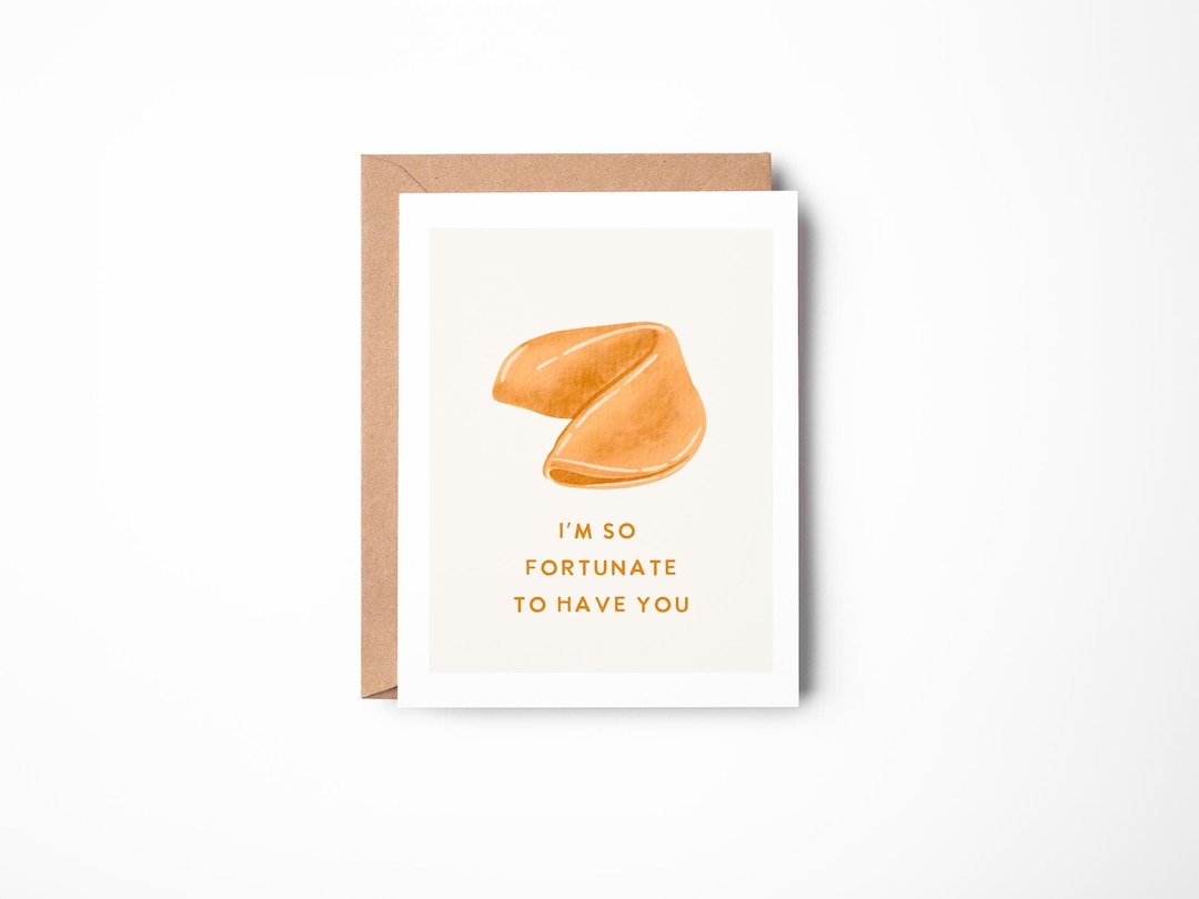 I'm so Fortunate for You, Cute Fortune Cookie Card, Anniversary Card ...