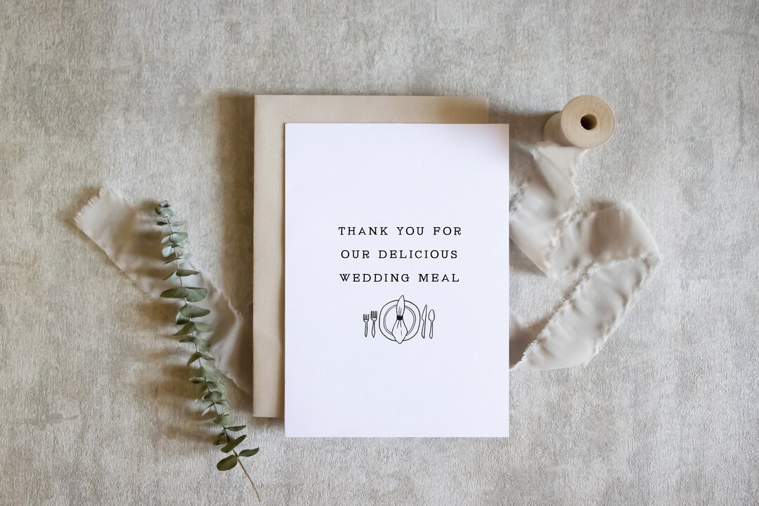 Thank You for Our Delicious Wedding Meal, Thank You Caterer, Caterer ...