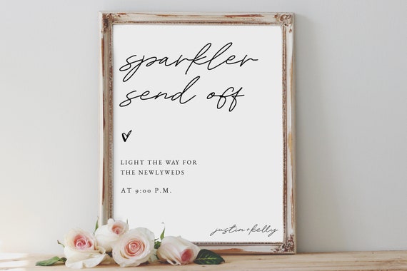 Sparkler Send off Sign Sparkler Send Off Sparkler Sign - Etsy