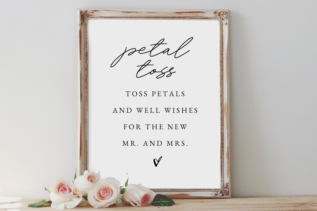 Petal Toss Sign, Wedding Ceremony Sign, Wedding Petal Toss, Ceremony ...