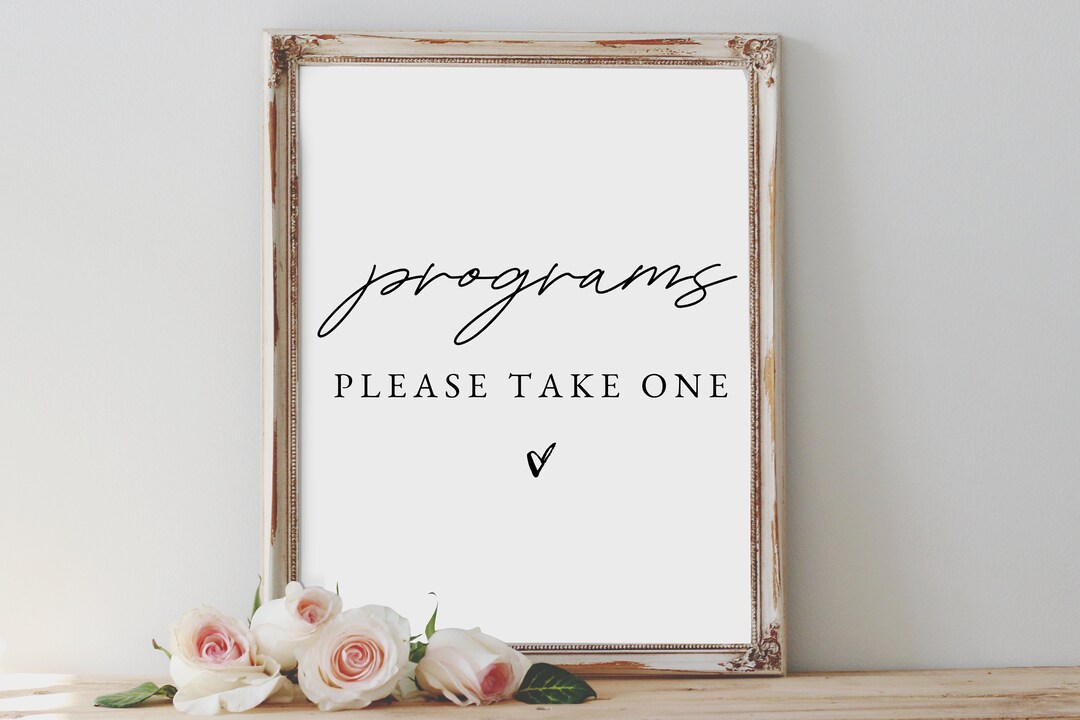 Wedding Programs Sign, Wedding Ceremony Sign / JANEY / SKU: LNWS49 *no ...