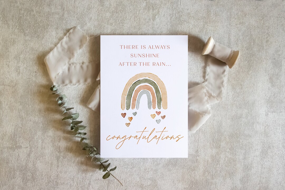 Sunshine After the Rain / Rainbow Baby Card / Cute Baby Card / Growing ...