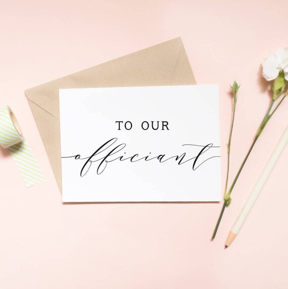 To Our Officiant Card Thank You Officiant Card Officiant | Etsy