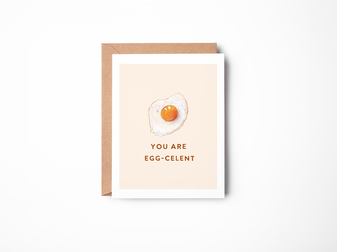 You Are Egg-celent, Cute Thank You Card, Egg Card, Thank You Card, Food ...