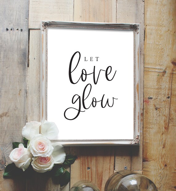 Let Love Glow Sign Wedding Favor Sign Glow Stick Sign | Etsy