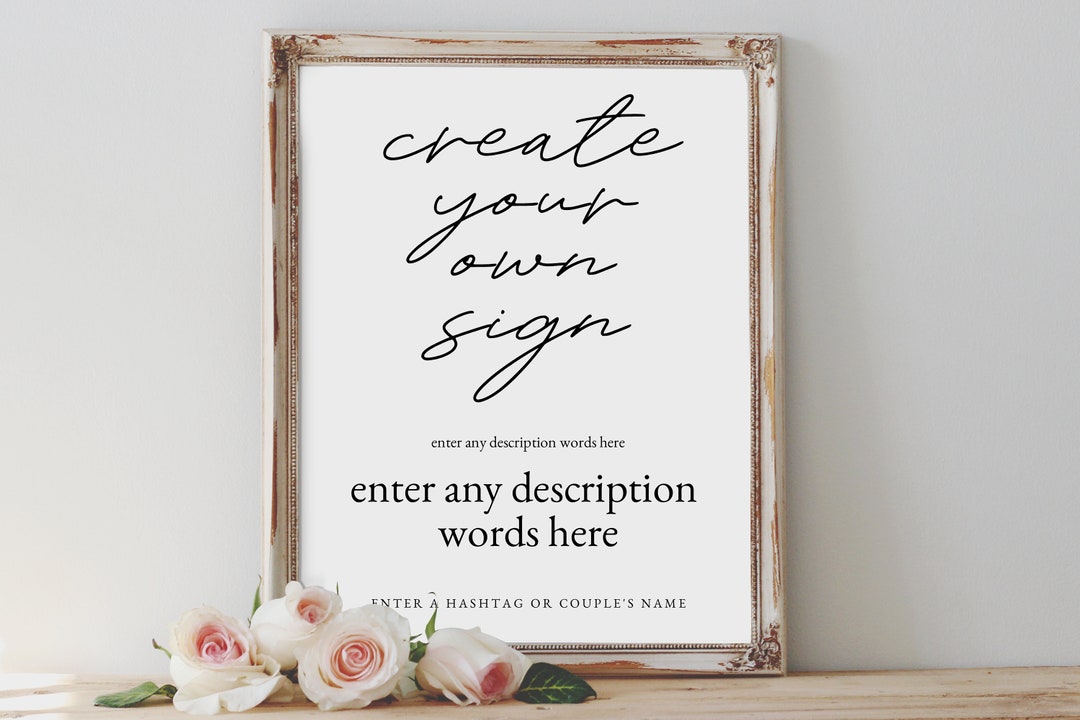 Customize Your Own Message, Custom Wedding Sign, Horizontal Wedding ...