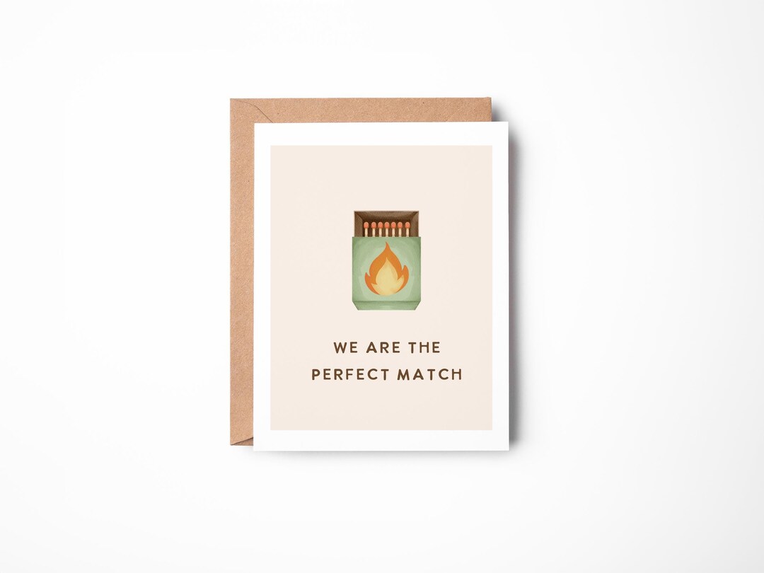 We Are the Perfect Match / Funny Pun Card / Cute Valentines Day Card ...