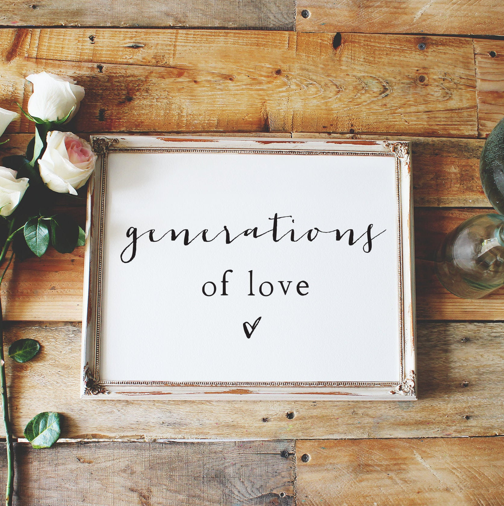 Generations of love sign family table sign generations sign | Etsy