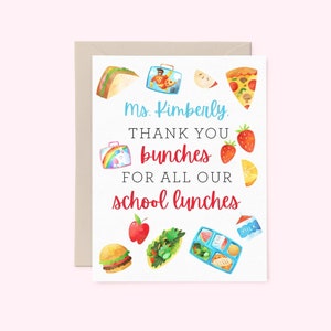 Teacher Appreciation Day Card, Lunch Lady Card, Lunch Person Card ...