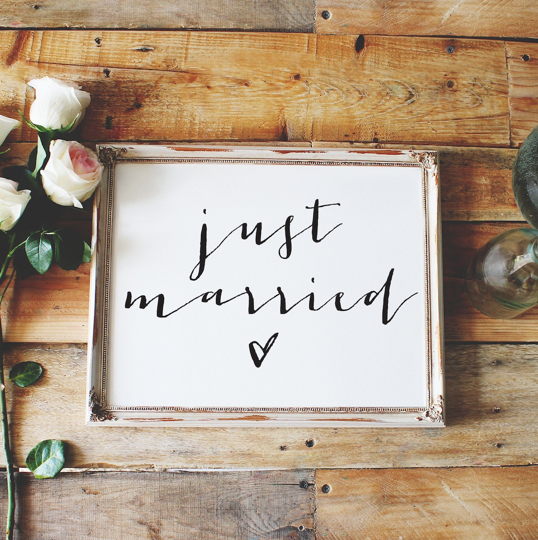 Just Married Sign, Just Married Wedding Reception Sign, Wedding Sign ...