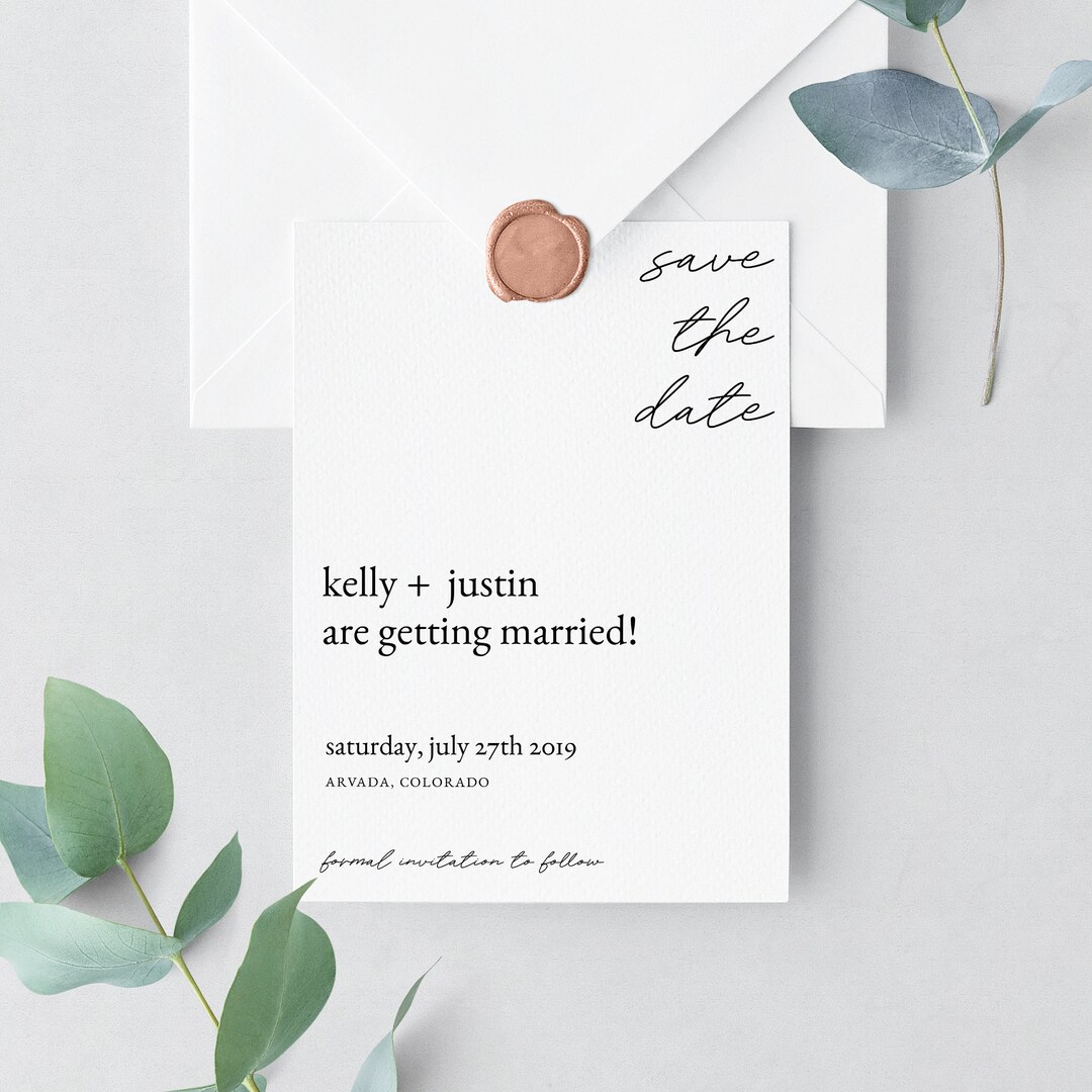 Simple Save the Date, Save the Date Minimal, Save the Date Invitation ...