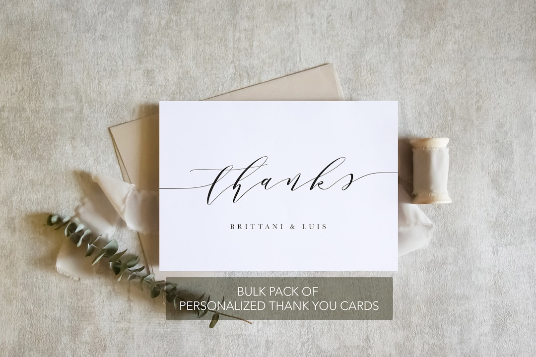 Pack of 200 Thank You Wedding Cards Thank You Gift Card - Etsy