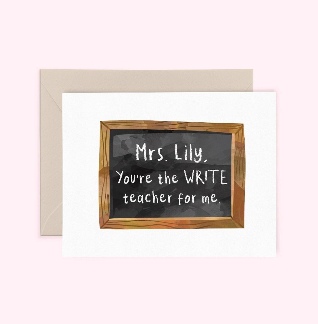 Teacher Thank You Card, Cute Pun Card, Customized Teacher Card, You're ...
