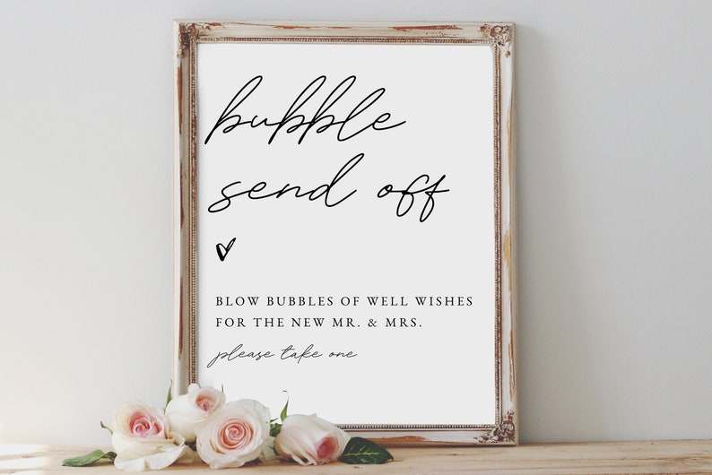 Bubble Send off Sign Wedding Ceremony Sign Wedding Bubble - Etsy