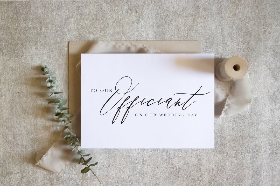 To Our Officiant Card, Thank You Officiant Card, Officiant Card, to Our ...