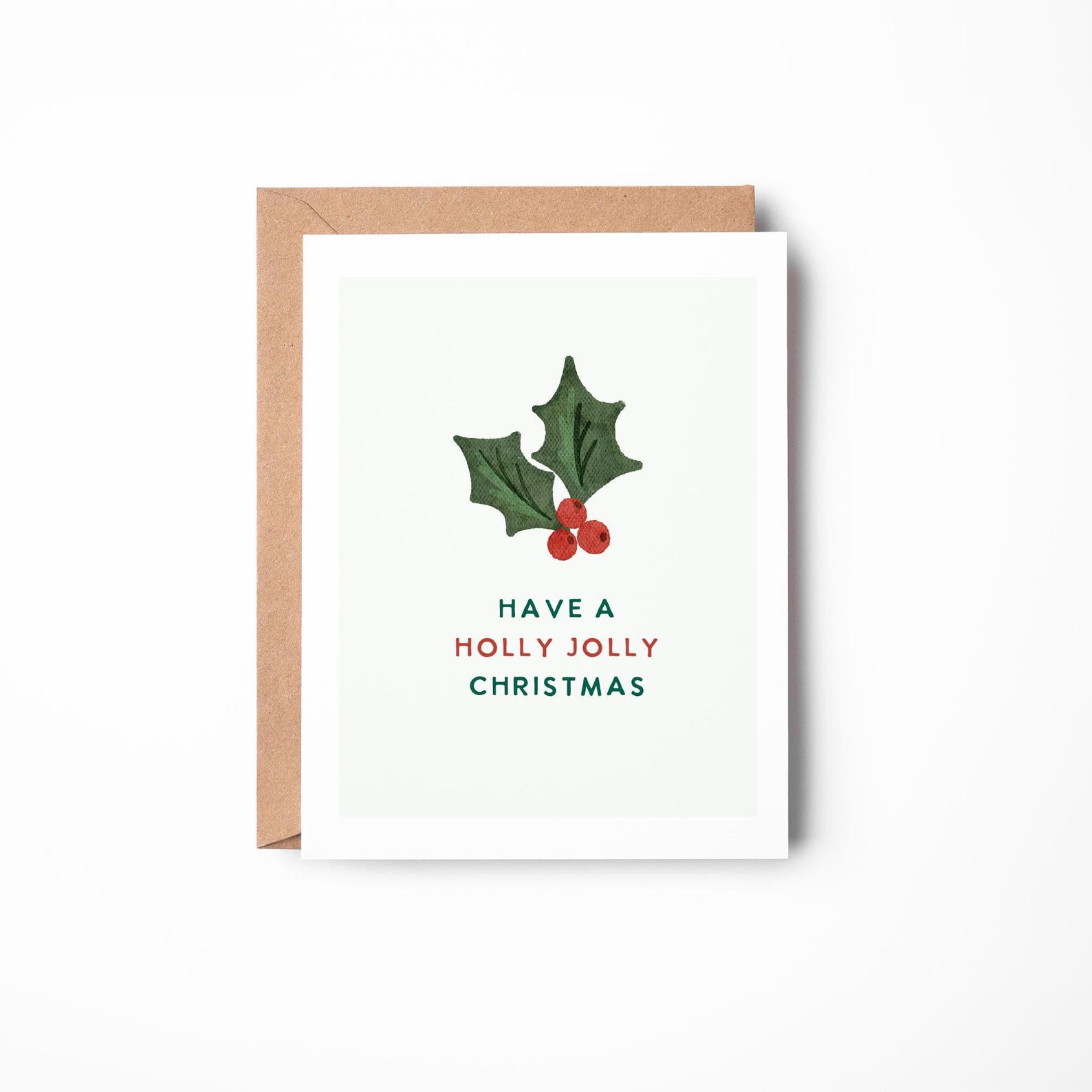 Have a Holly Jolly Christmas, Christmas Pun Card, Cute Christmas Card ...