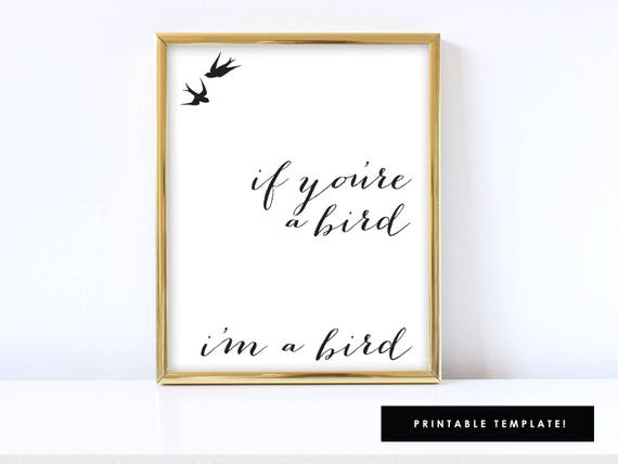 Notebook Bird Quote Watercolor Mind Quote Watercolor Print Flying