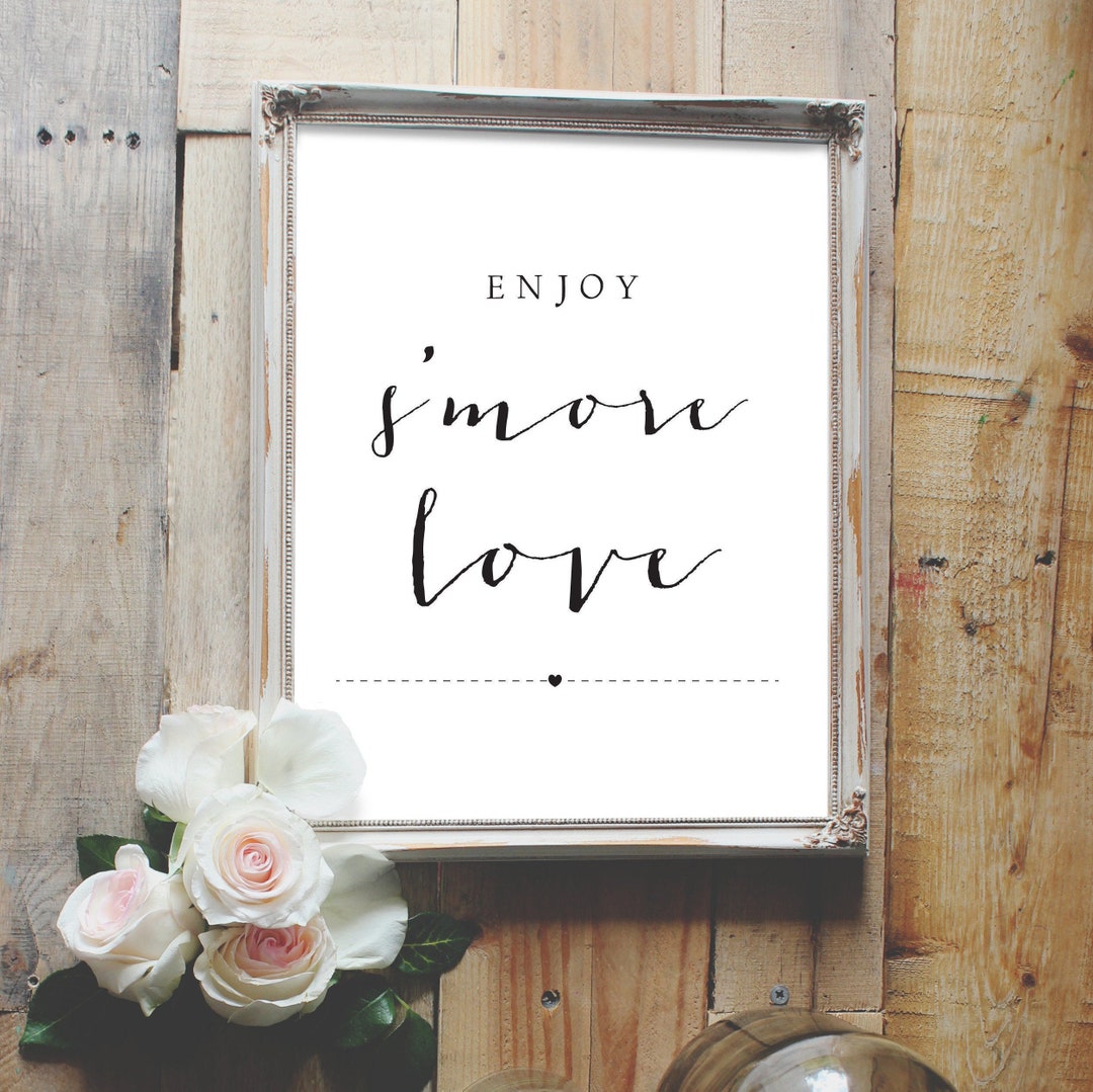 Smores Bar Sign, Enjoy Smore Love Sign, Dessert Bar Sign, Wedding ...