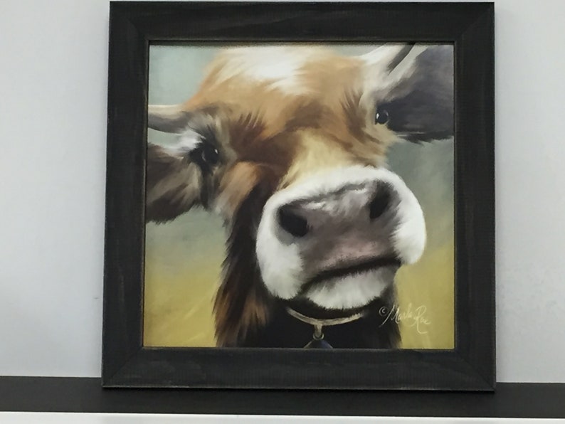 Cute Farmhouse Framed Cow Print, Cow Decor, Home & Living, Country ...